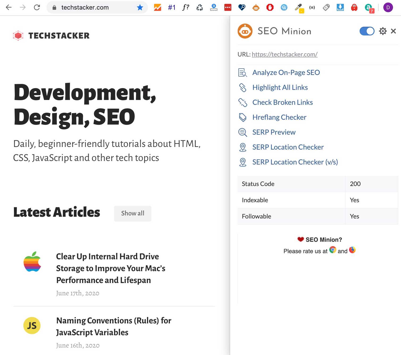 SEO Minion (Browser Extension) Review – Techstacker SEO Minion (Browser Extension) Review – Techstacker